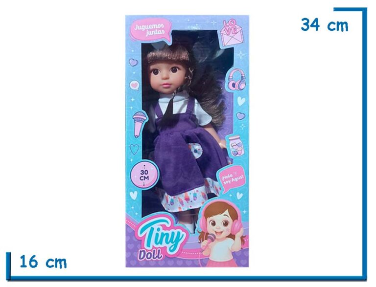 TINY DOLL MUÑECA VESTIDO VIOLETA 30 CM – Pablos Toys | Juguetería Mayorista