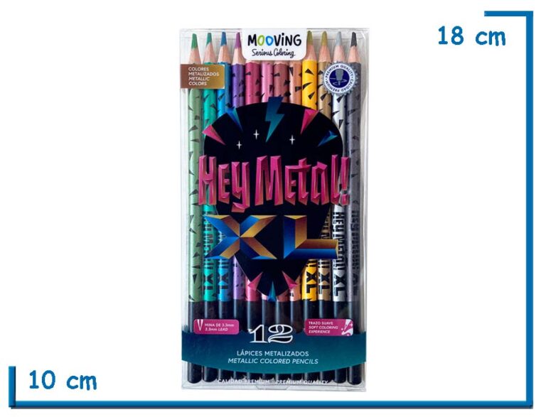 MOOVING HEY METAL! XL LAPICES METALIZADOS DE COLORES X12 – Pablos Toys ...