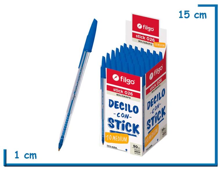 FILGO BOLIGRAFO STICK 026 AZUL SUELTO DCS 1.0 MEDIUM – Pablos Toys ...