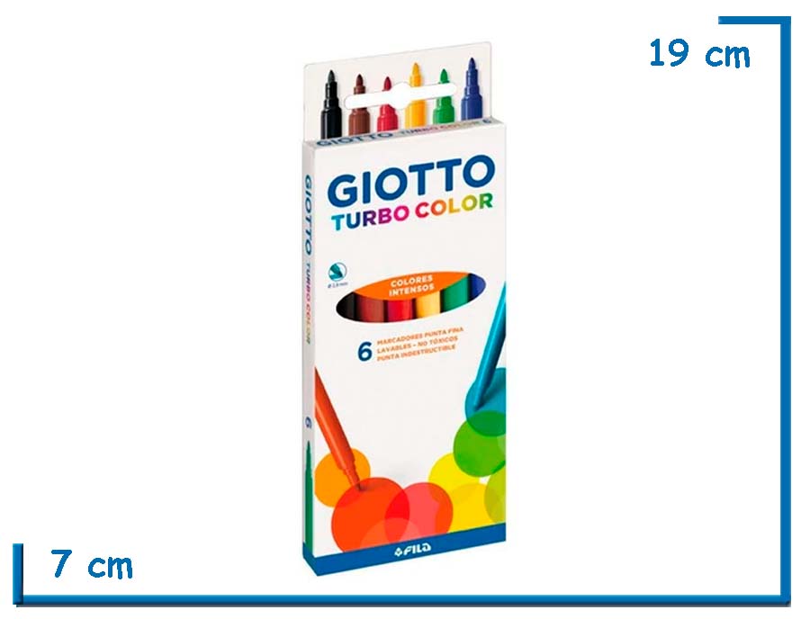 GIOTTO TURBO COLOR MARCADORES PUNTA FINA X6 – Pablos Toys | Juguetería ...